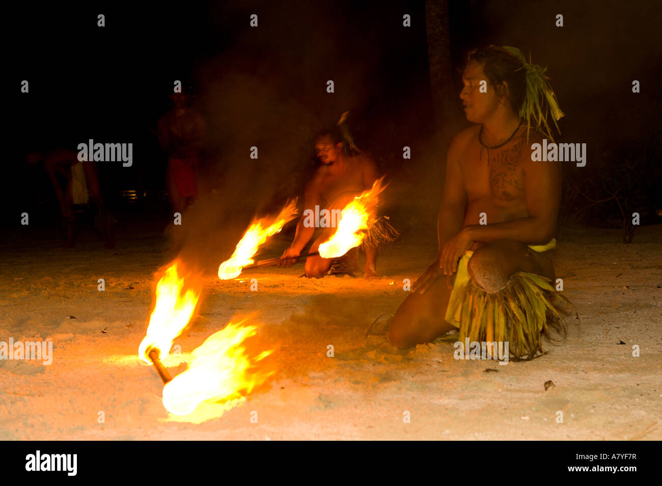 Fire dance at Bora Bora Nui Resort & Spa. Bora Bora, Society Islands ...