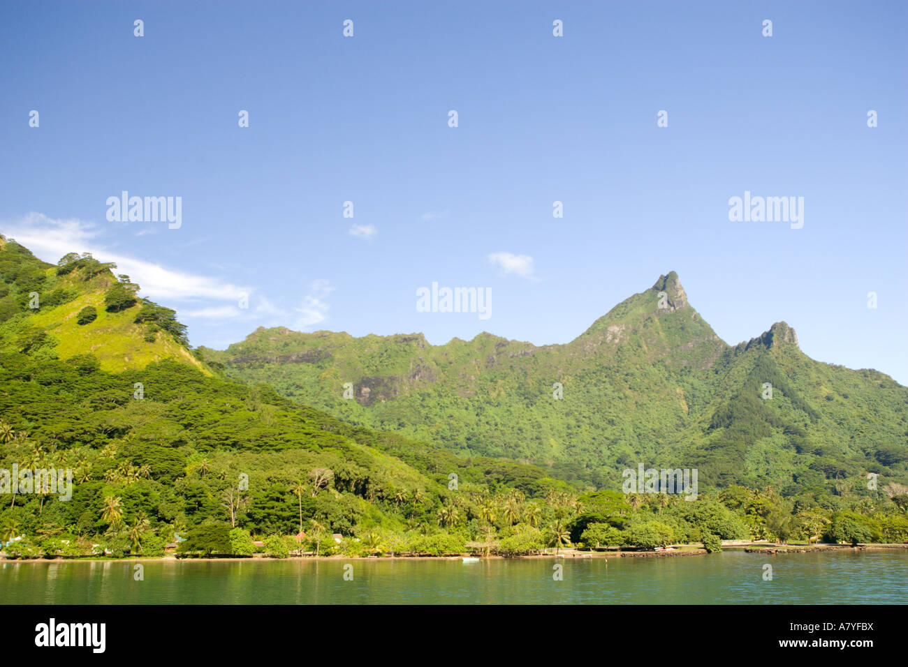 Arriving by ferry to Moorea, French Polynesia Stock Photo - Alamy