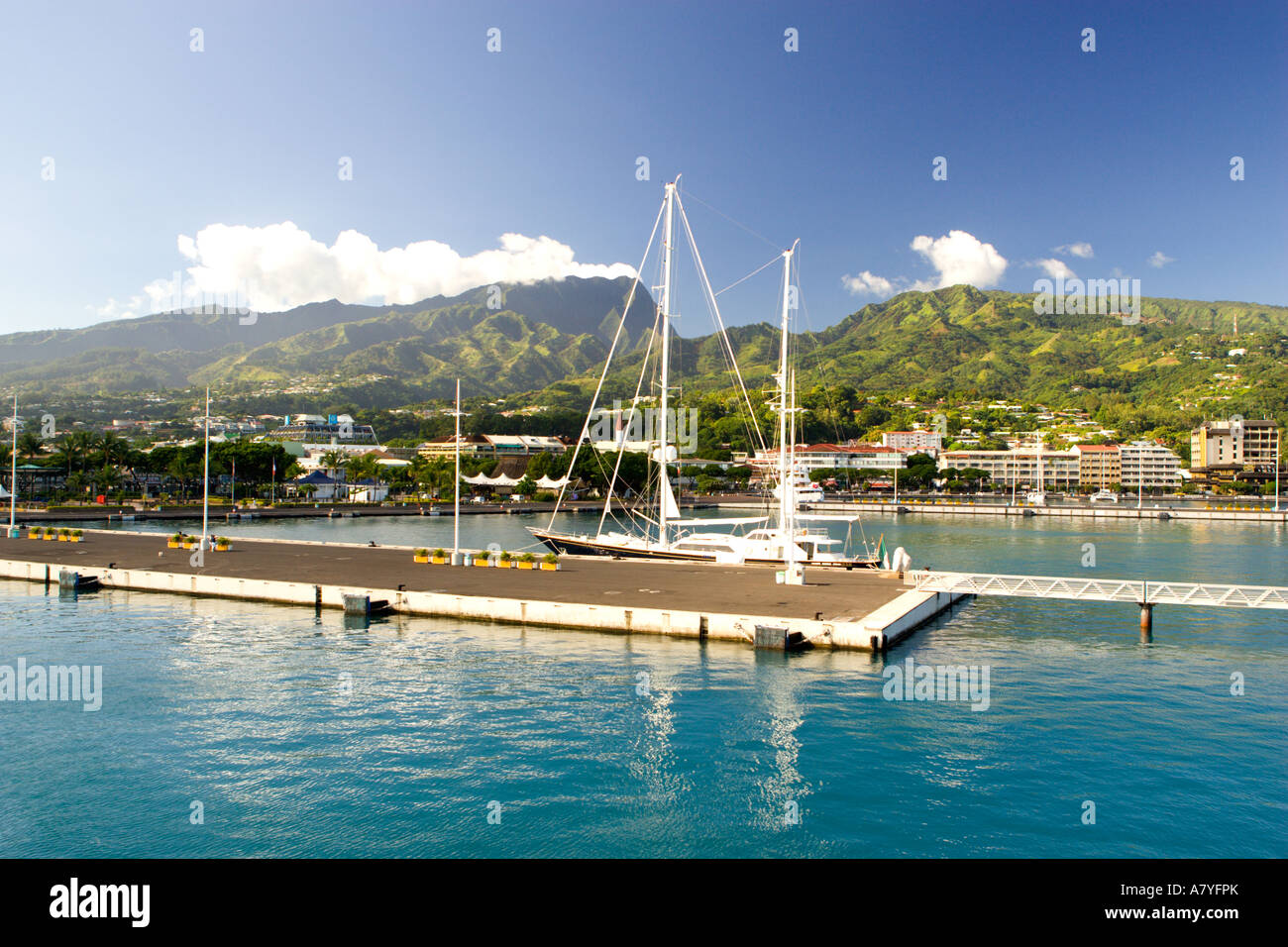 Ferry to Moorea from Papeete, Tahiti, French Polynesia Stock Photo - Alamy