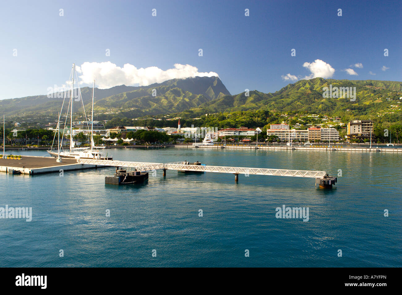 Ferry to Moorea from Papeete, Tahiti, French Polynesia Stock Photo - Alamy