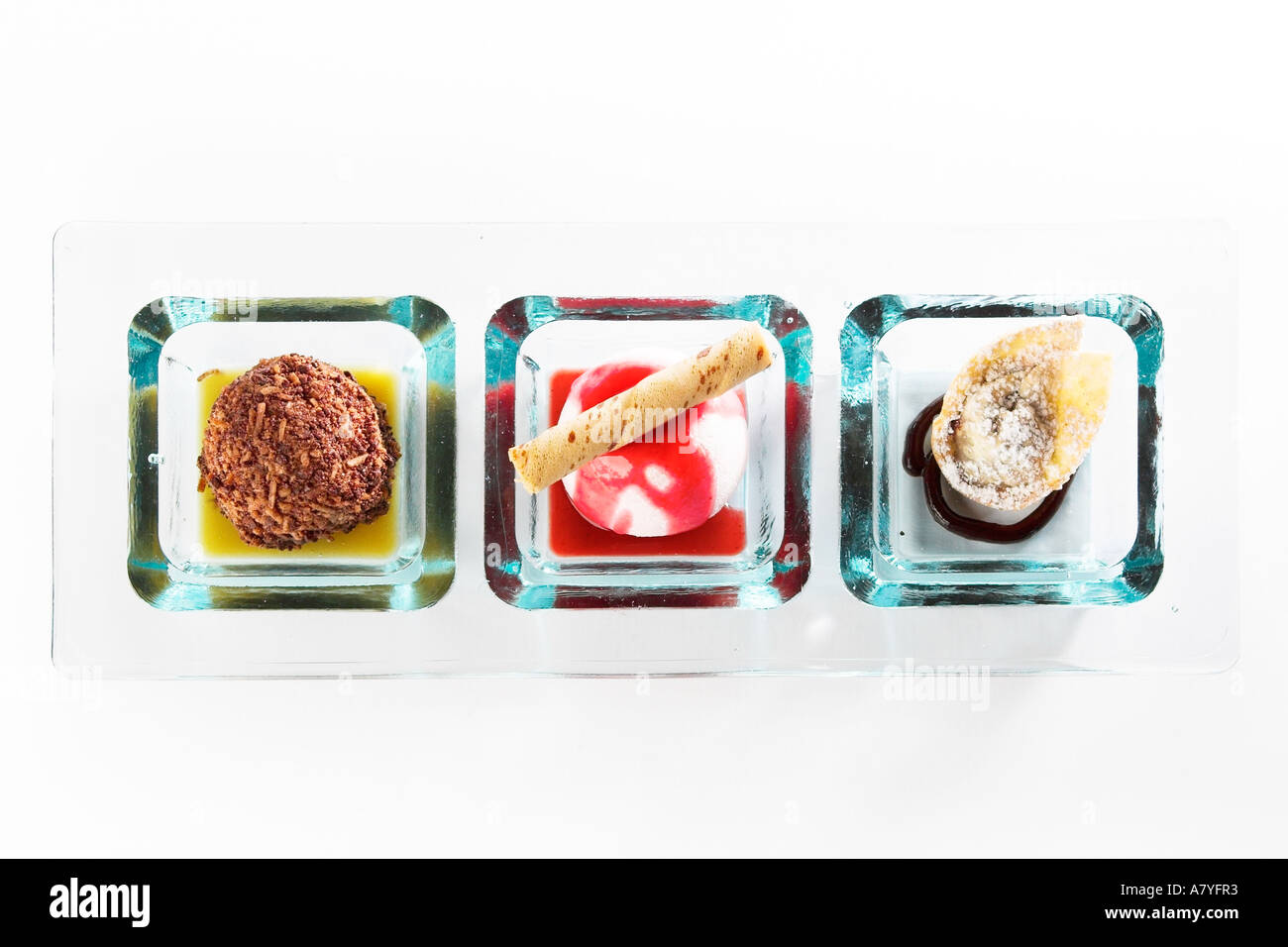 Food sampler top view close up Stock Photo - Alamy