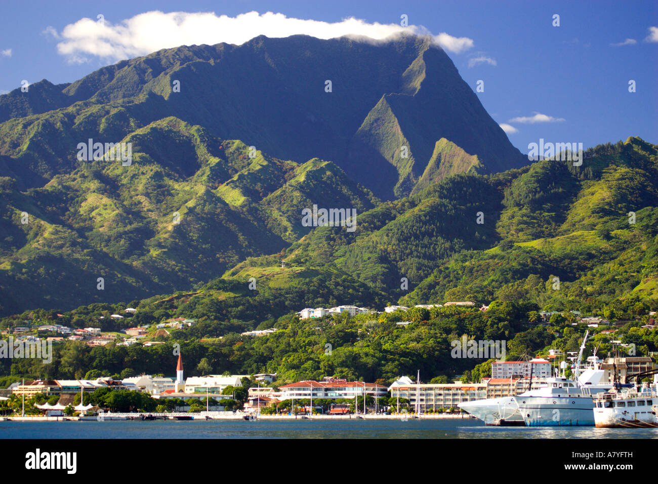 Port Papeete Tahiti French Polynesia Stock Photos & Port Papeete Tahiti ...