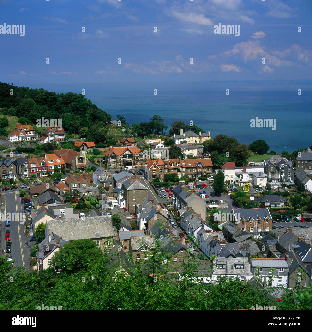 Rooftops devon village sea hi-res stock photography and images - Alamy