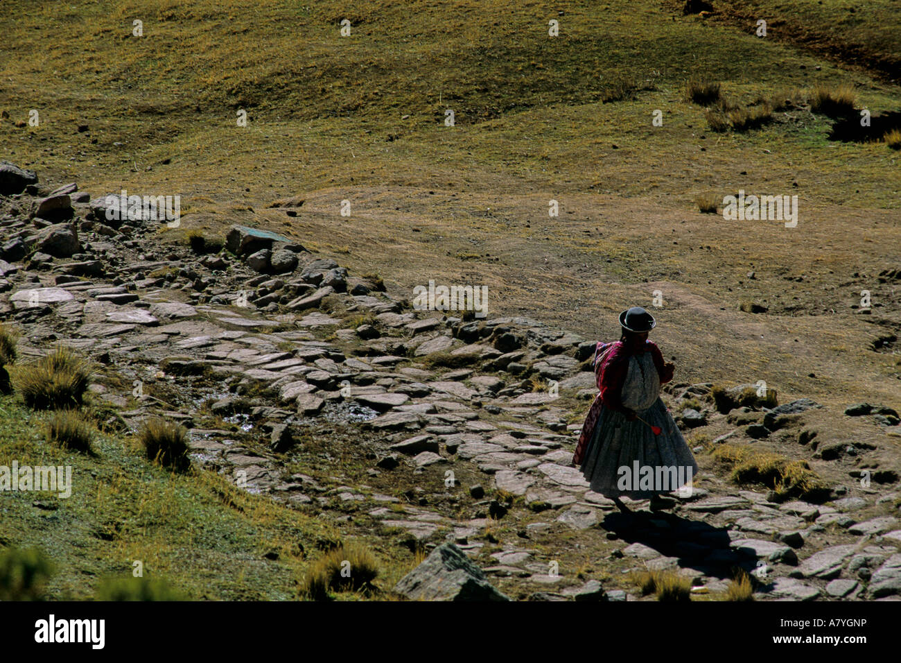 Bolivia, Inca road, Native Villager Stock Photo - Alamy