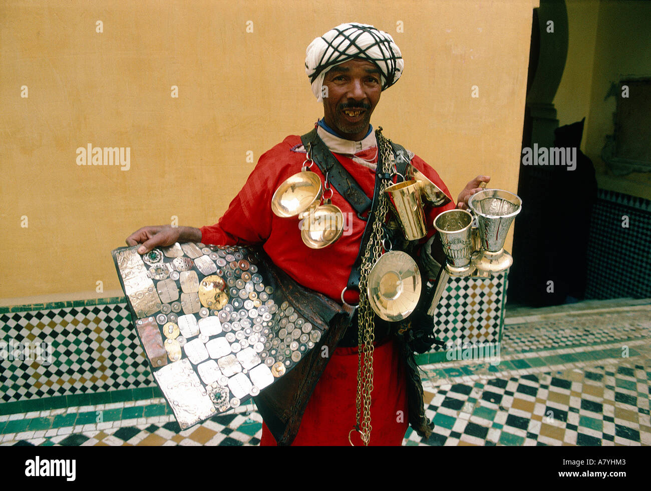 Morocco, North, Meknes, Mr Baba, traditional water sailer in the crual ...