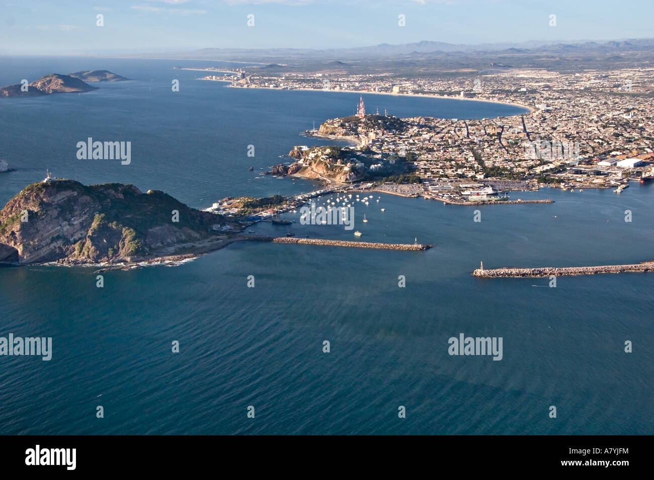 Mexico, Mazatlan. The El Faro lighthouse on the Cerro del Crespon Stock ...