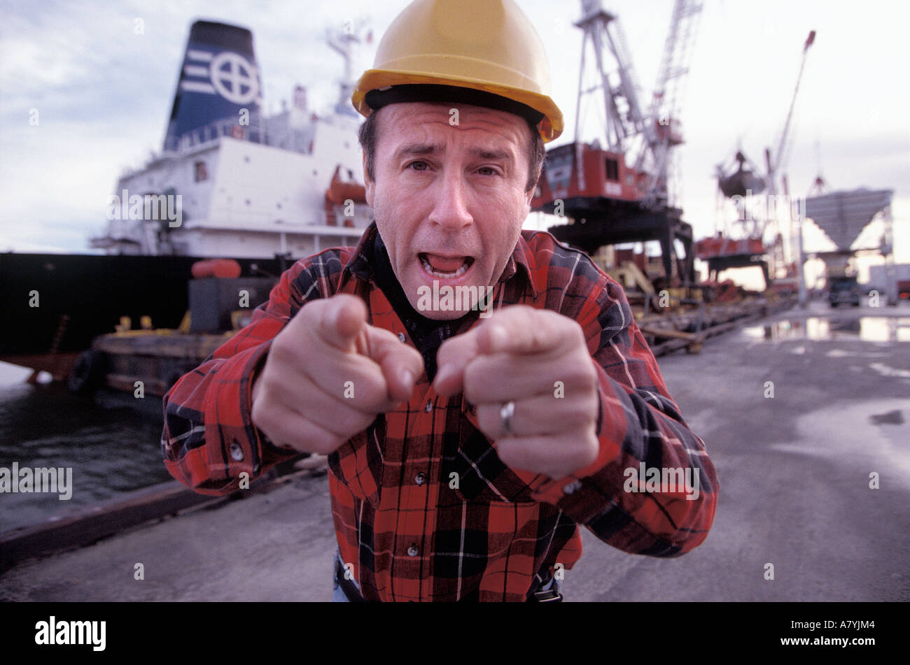 Animated EMotional Dock Worker Stock Photo - Alamy