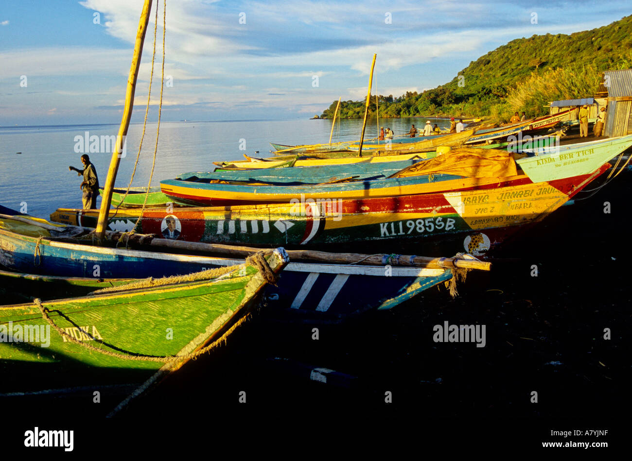 KENYA, LAKE VICTORIA, MFANGANO ISLAND, SMALL fishermen VILLAGE ...