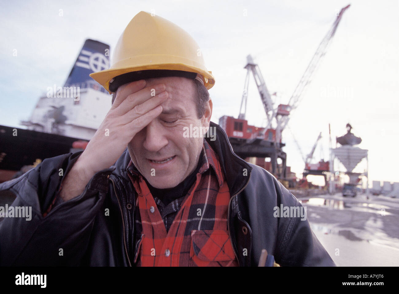 Animated EMotional Dock Worker Stock Photo - Alamy