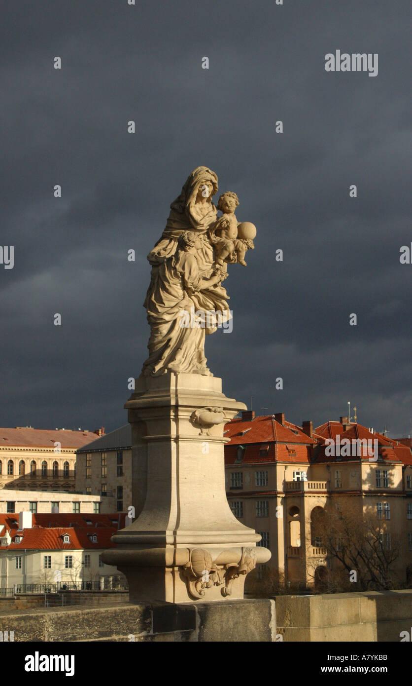 Statue of Saint Ann on Charles Bridge Prague Stock Photo - Alamy