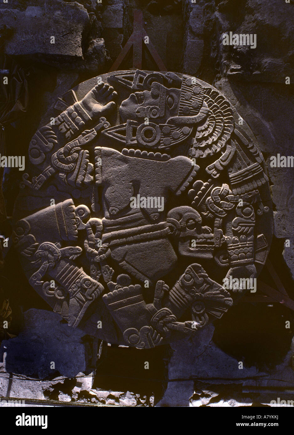 Mexico, Templo Mayor, Great Temple of the Aztecs, Coyolxauqui Stock ...
