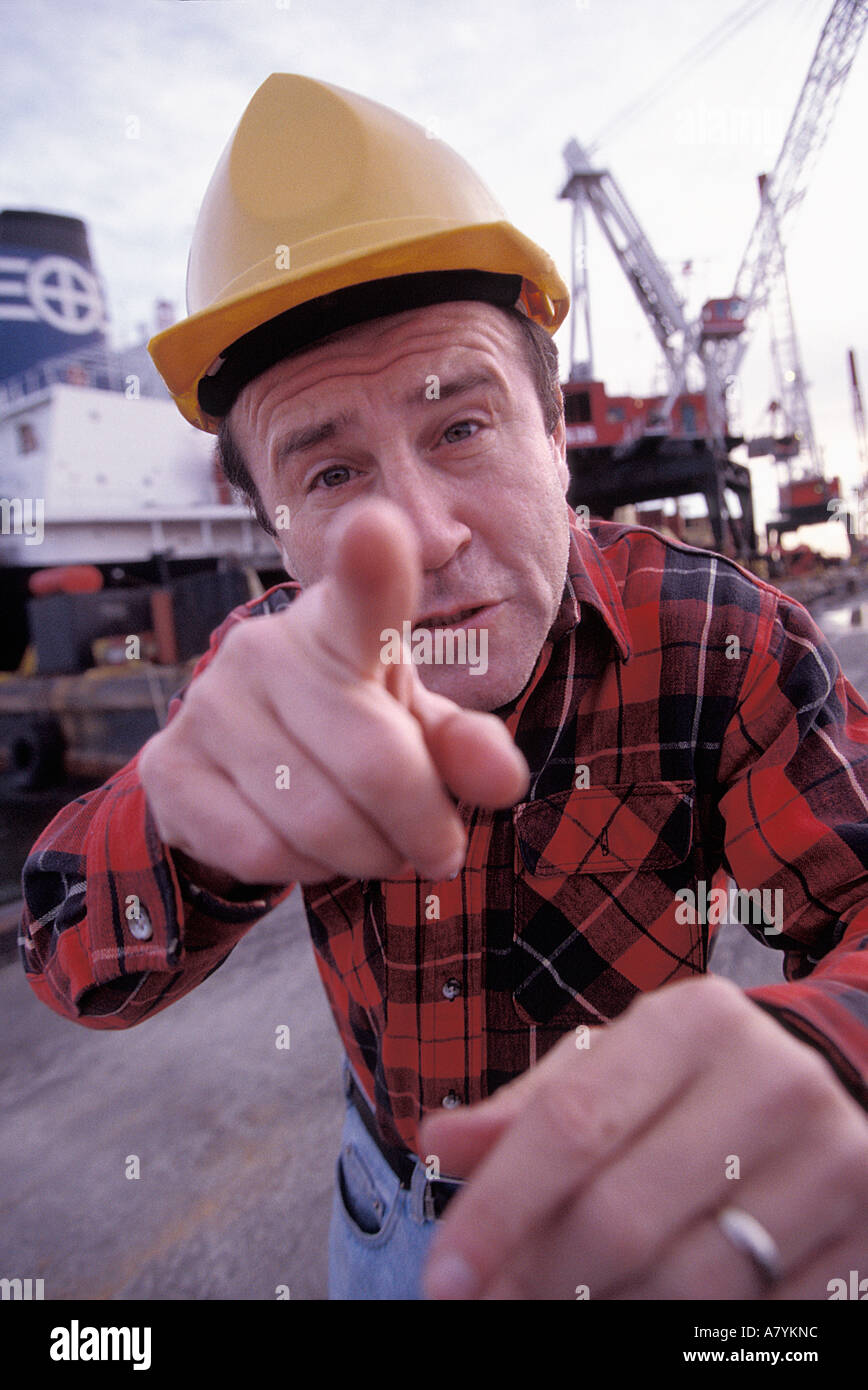 Animated EMotional Dock Worker Stock Photo - Alamy