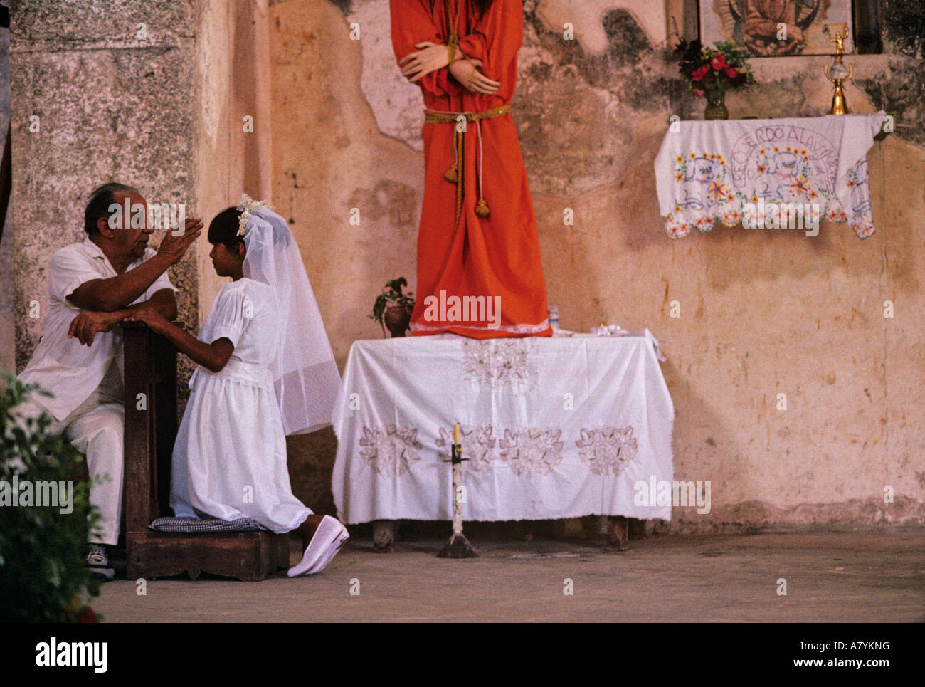 Daily life, Festivals, Celebrations, Maya girls recieve first communion ...