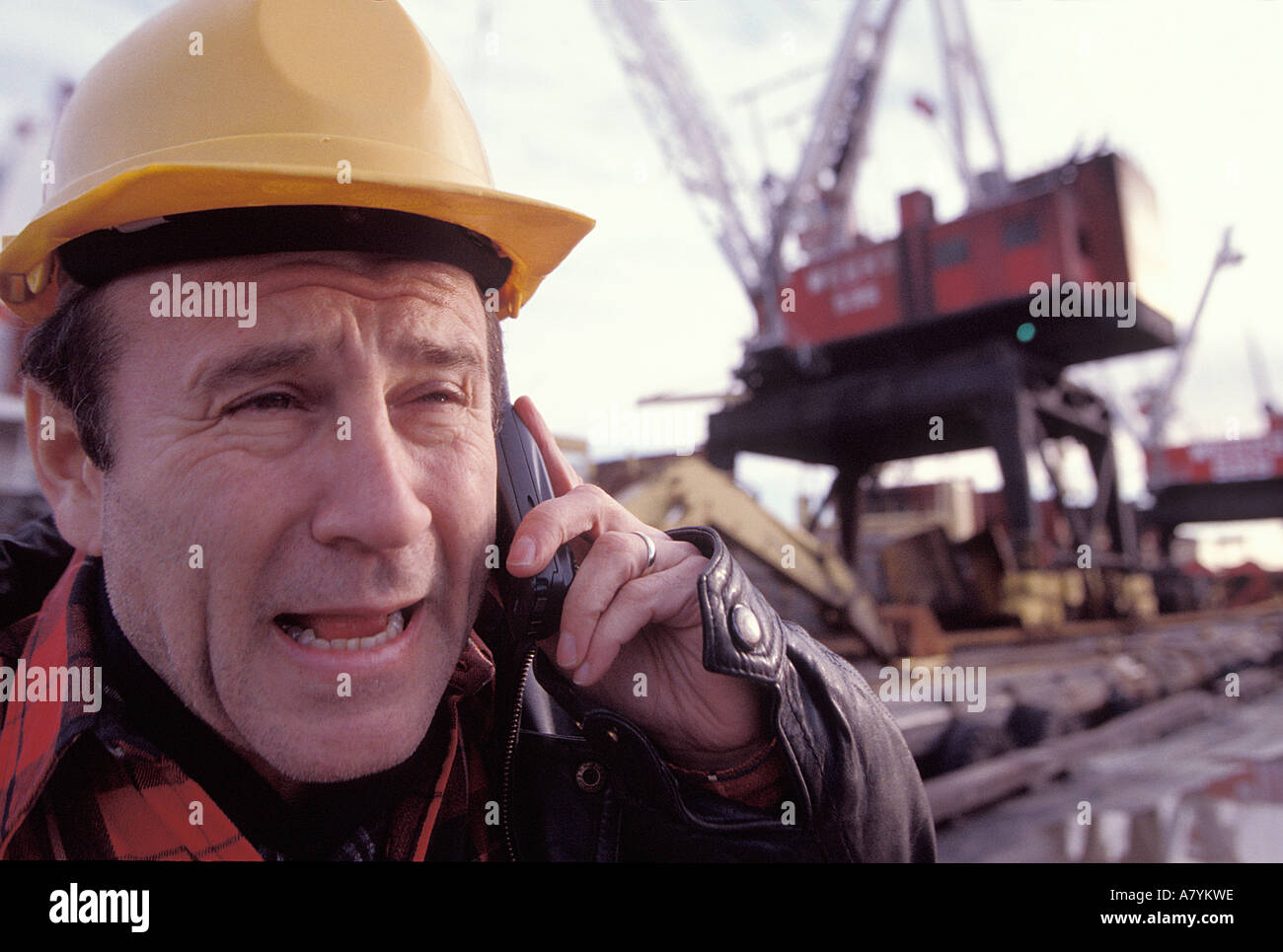Animated EMotional Dock Worker Stock Photo - Alamy