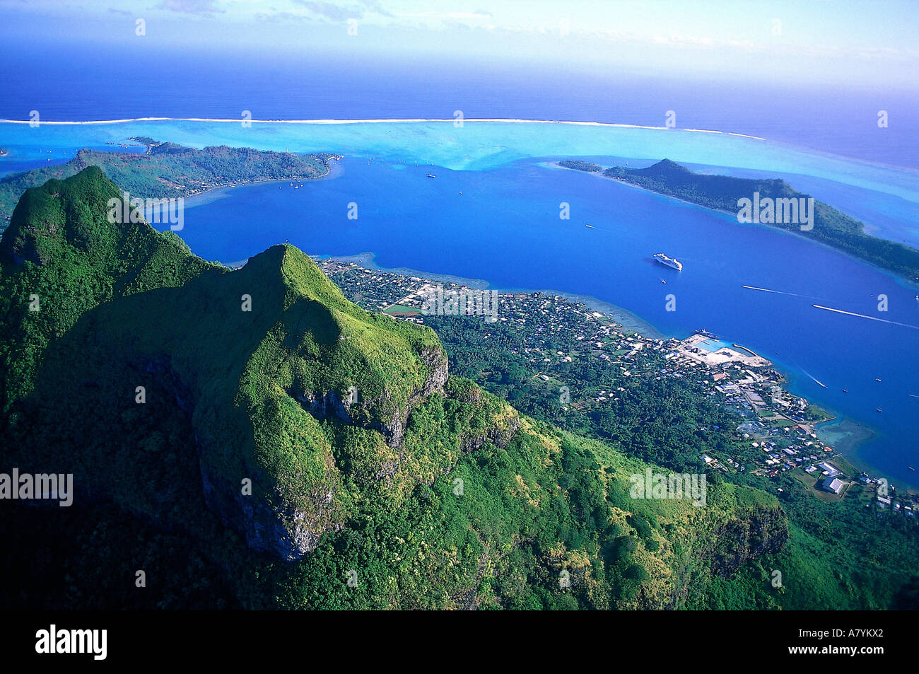France, French Polynesia, Bora-Bora island (aerial view Stock Photo - Alamy