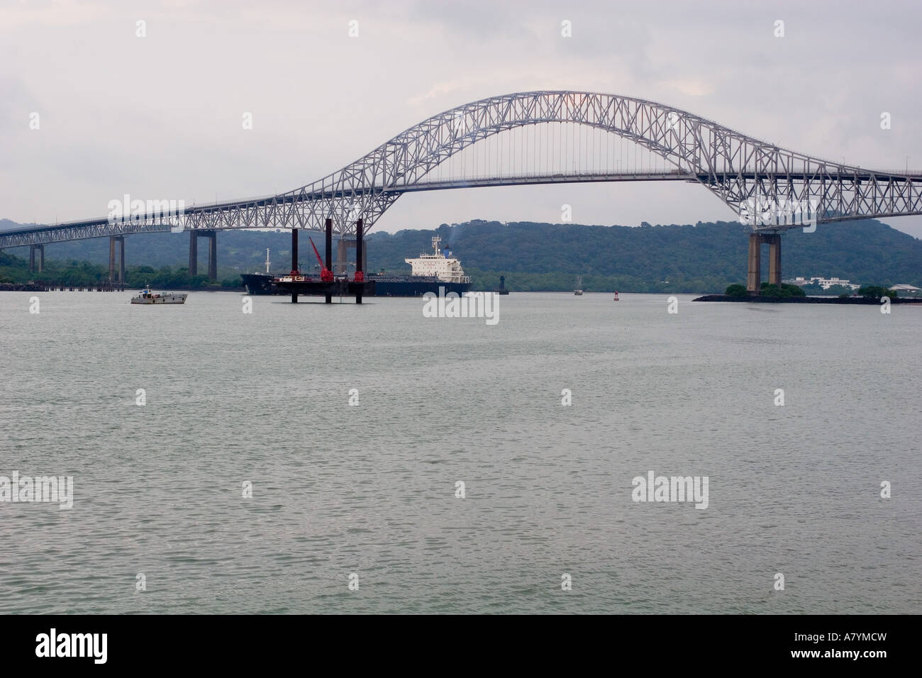 Panama City, Panama, bridge of the Americas, connecting North- and ...