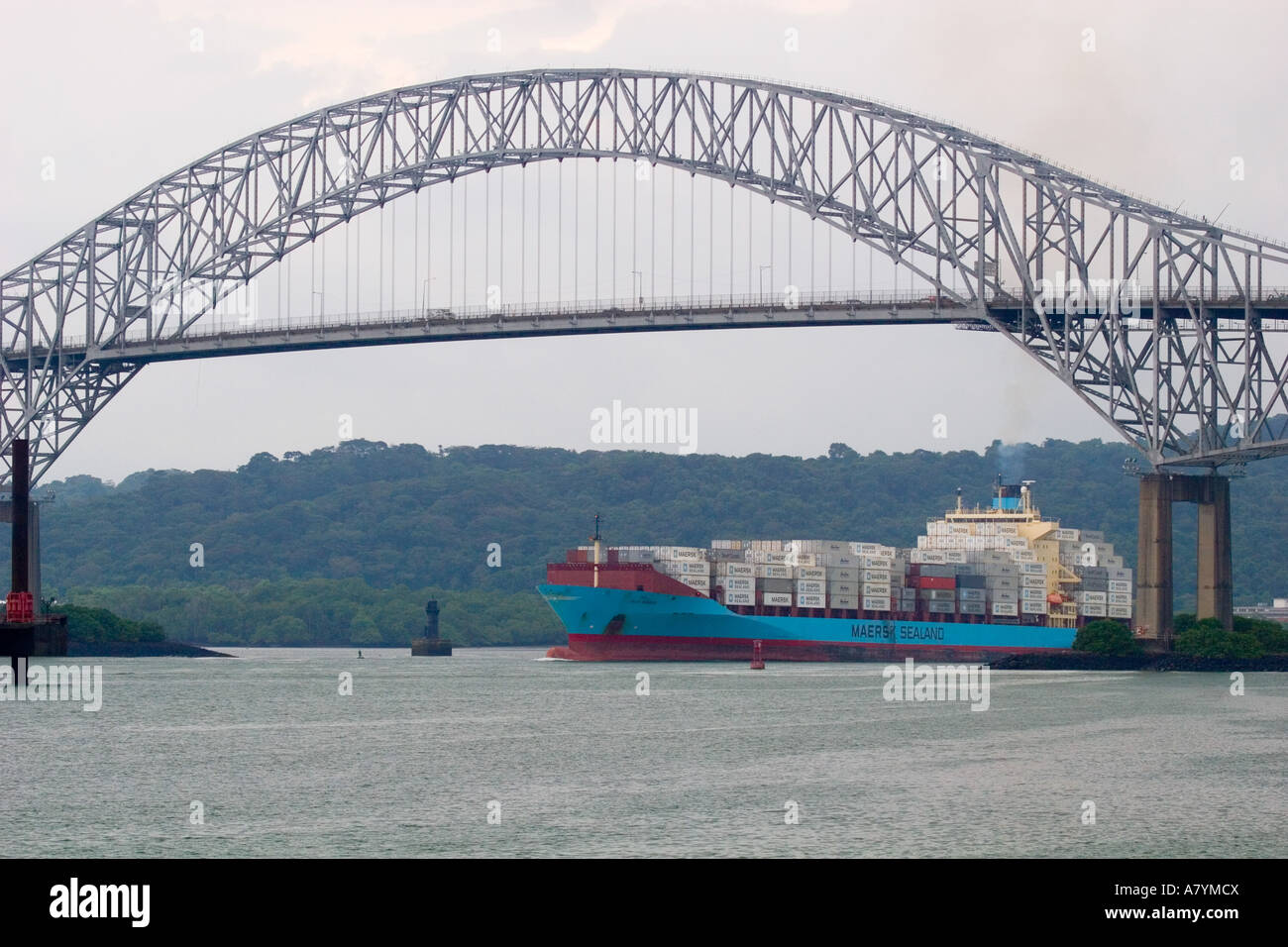 Panama City, Panama, bridge of the Americas, connecting North- and ...