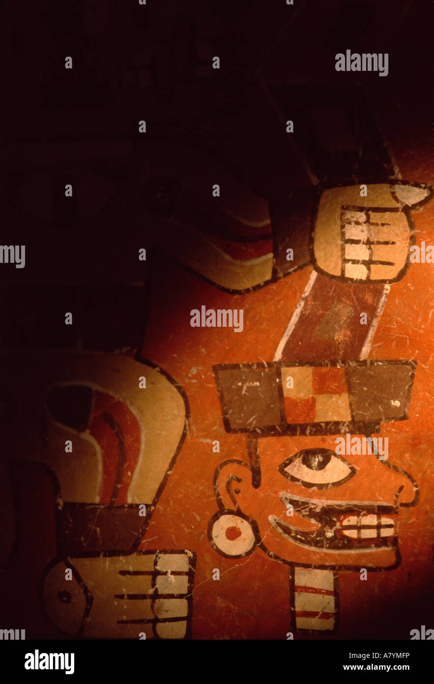 Detail of Staff god on pottery sherd, god of lightening, rain ,crops ...