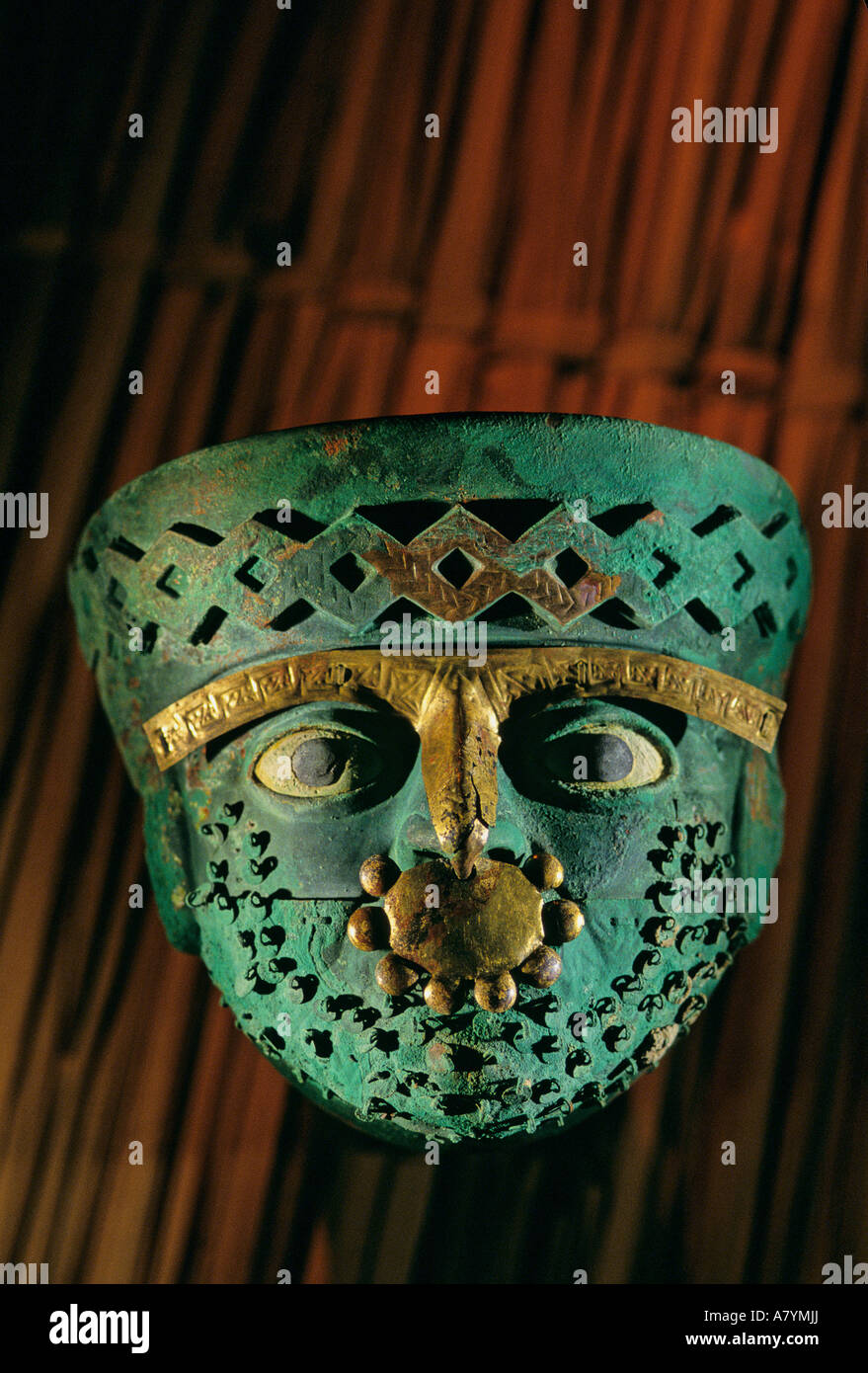 Moche, Death Mask, Burials, Huaca Dos Cabezas-Jecetepeque, Peru Stock ...