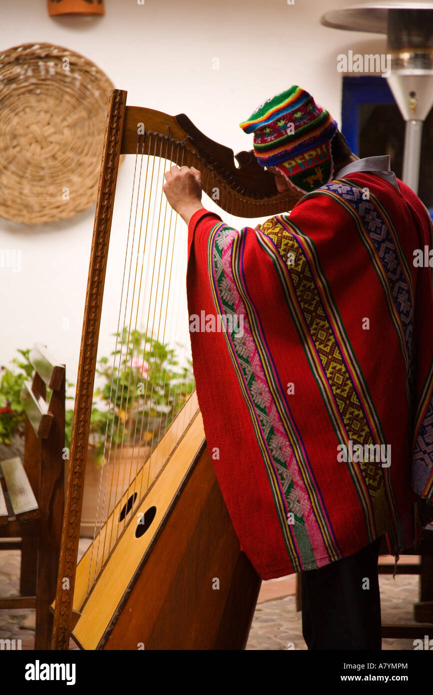 Harp player, Cusco, Peru Stock Photo - Alamy