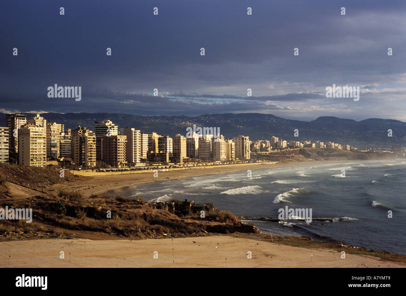 Lebanon, Beirut, ledge and Rafiq Hariri beach Stock Photo - Alamy