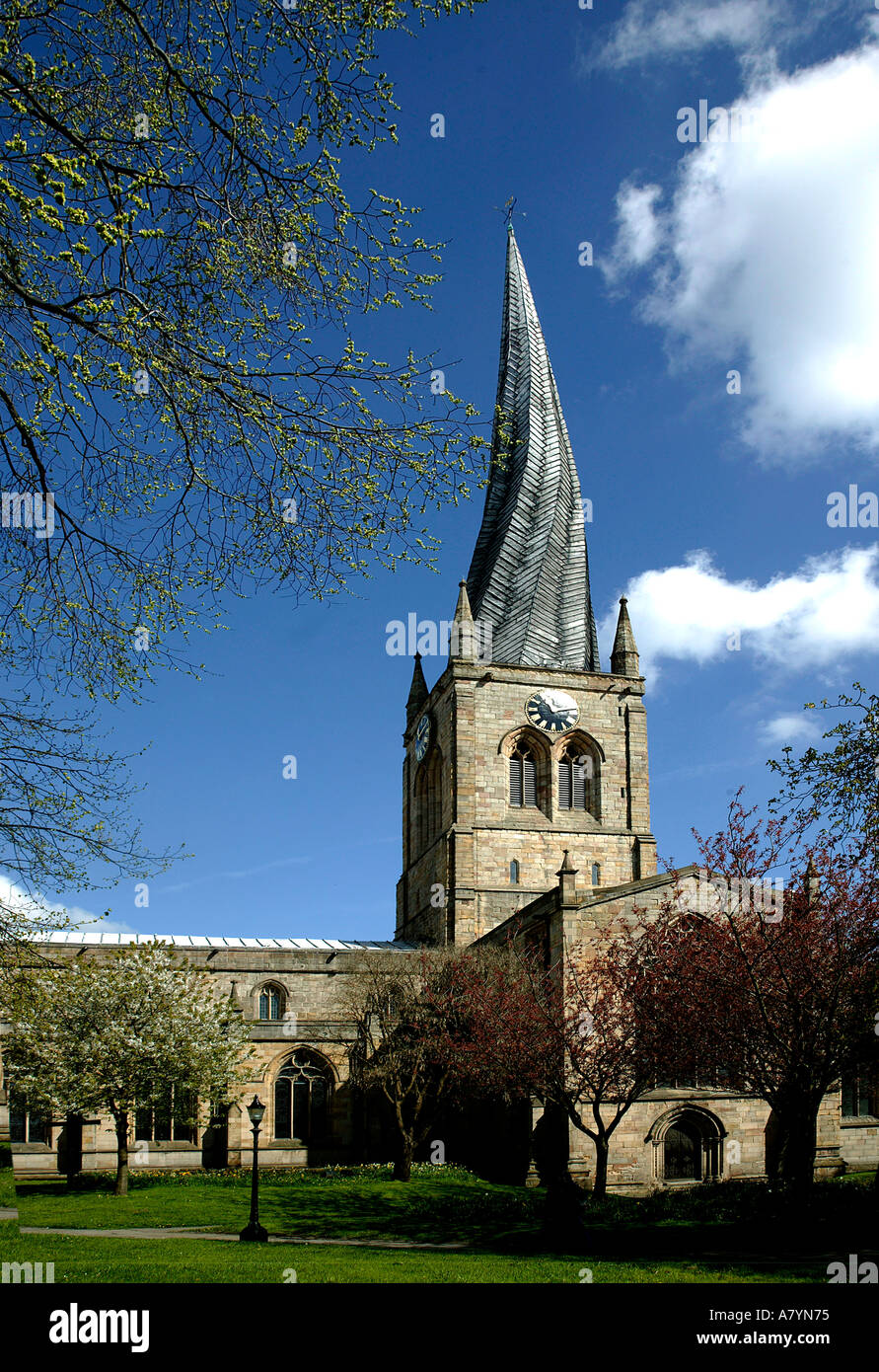 Chesterfield Crooked Spire DERBYSHIRE UK Stock Photo - Alamy