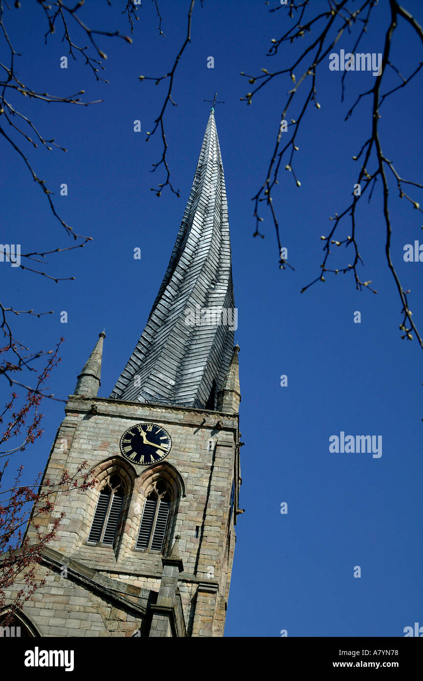 Chesterfield Crooked Spire Stock Photo - Alamy