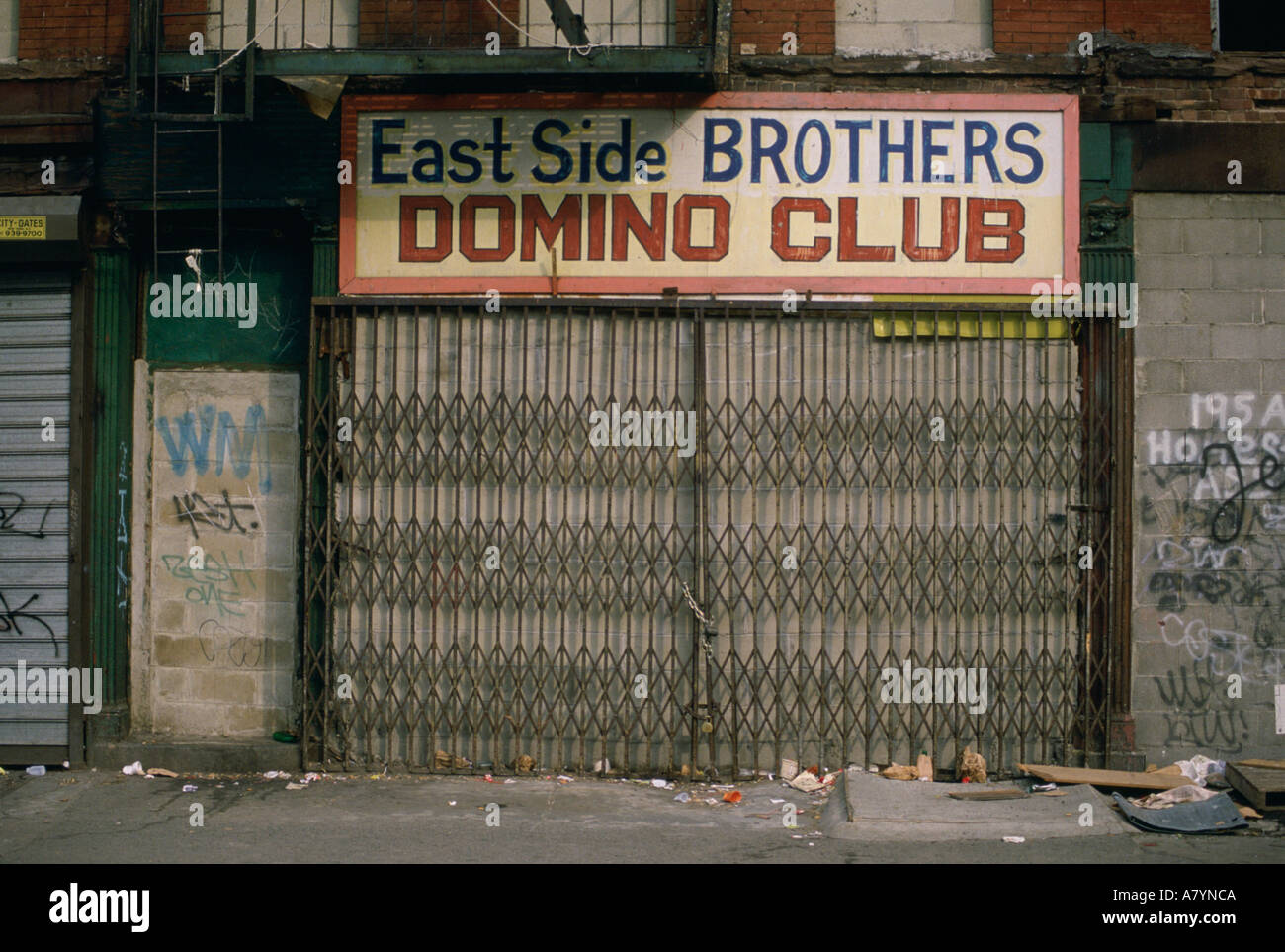 domino club lower east side alphabet city new york, grafitti Stock ...