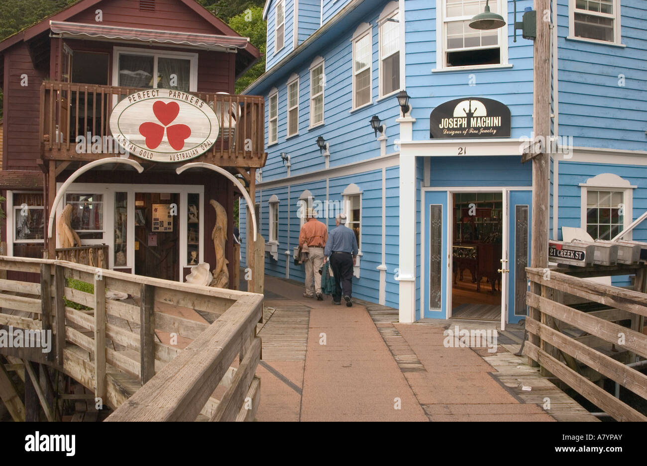 USA, Alaska, Ketchikan, Creek Street, downtown tourist attraction Stock Photo - Alamy
