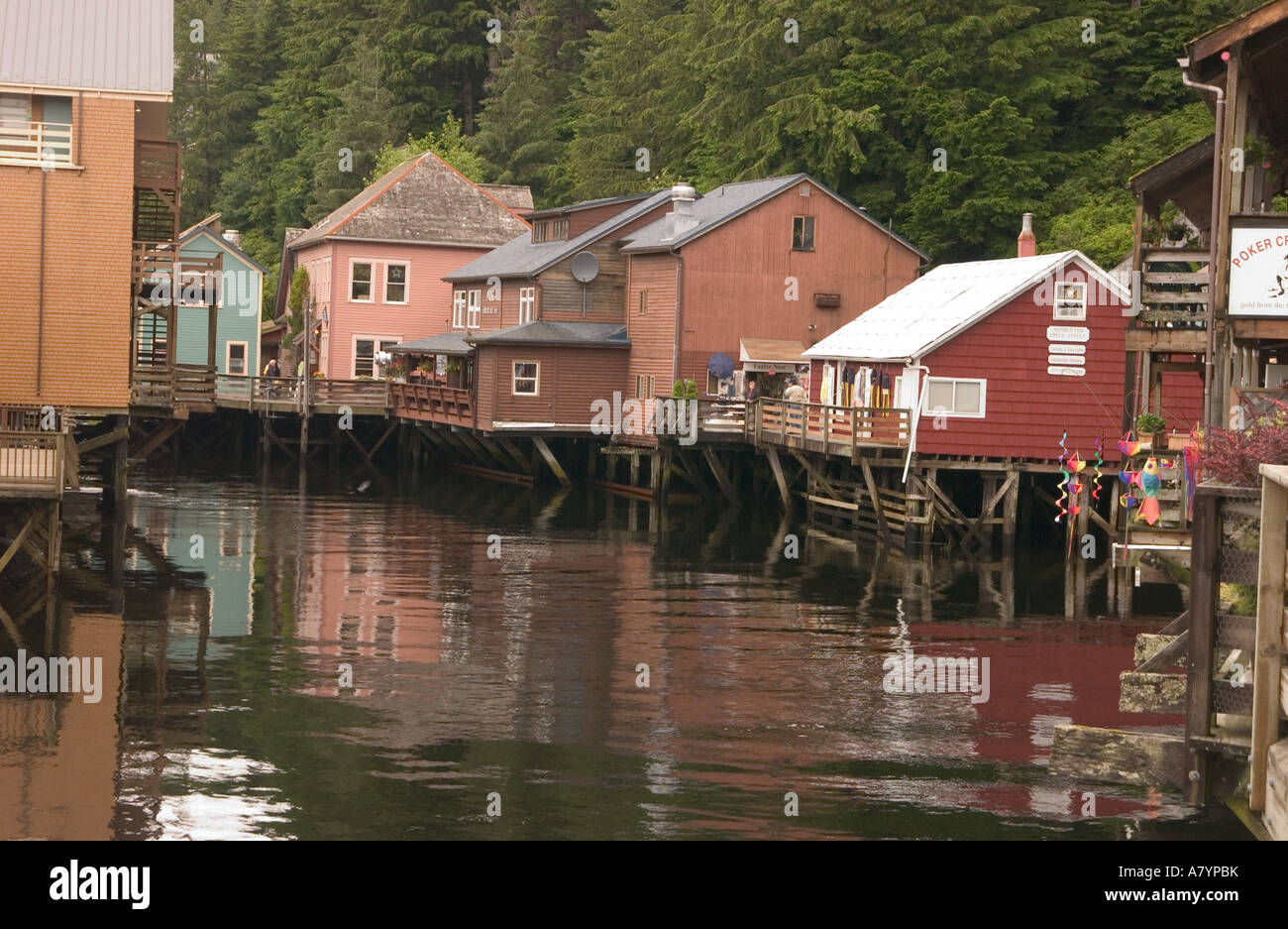 USA, Alaska, Ketchikan, Creek Street, downtown tourist attraction Stock Photo - Alamy