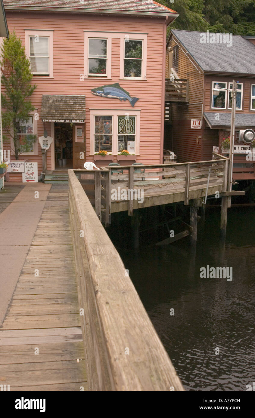 USA, Alaska, Ketchikan, Creek Street, downtown tourist attraction Stock Photo - Alamy