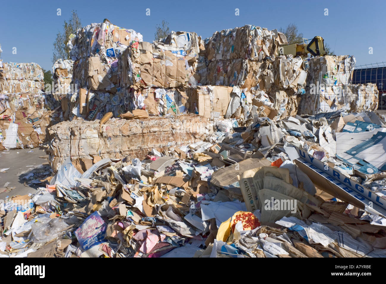 Scrap paper in recycling yard Stock Photo - Alamy