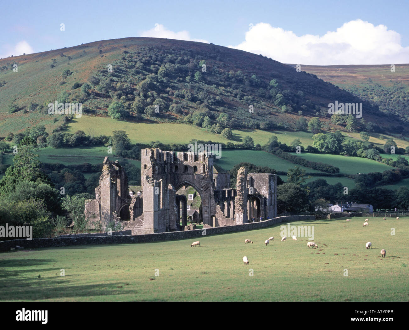 Ruins of Llanthony Priory Abbey in Brecon Beacons National Park Black ...