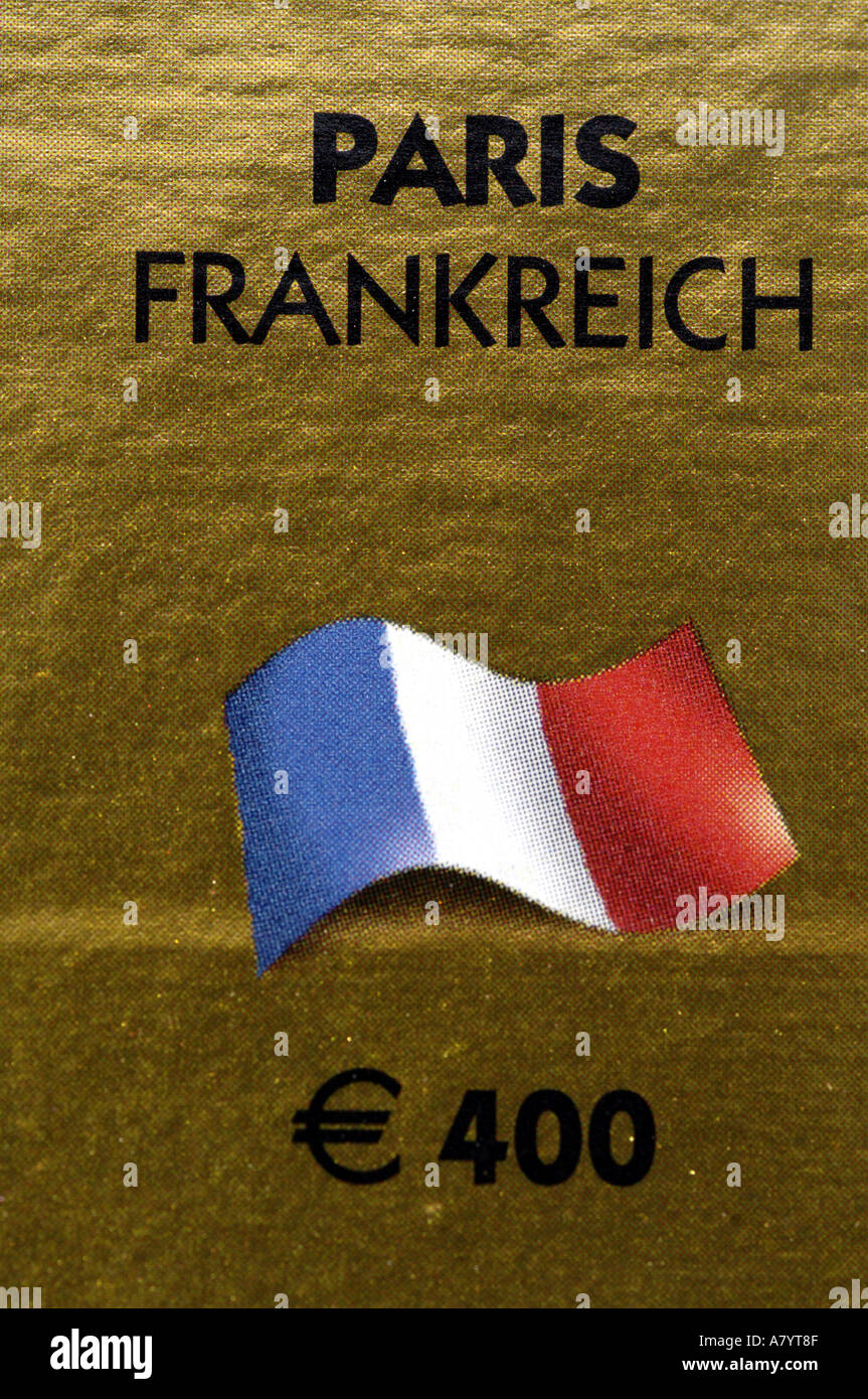Paris Frankreich France french Gold flag blue red white euro Stock ...