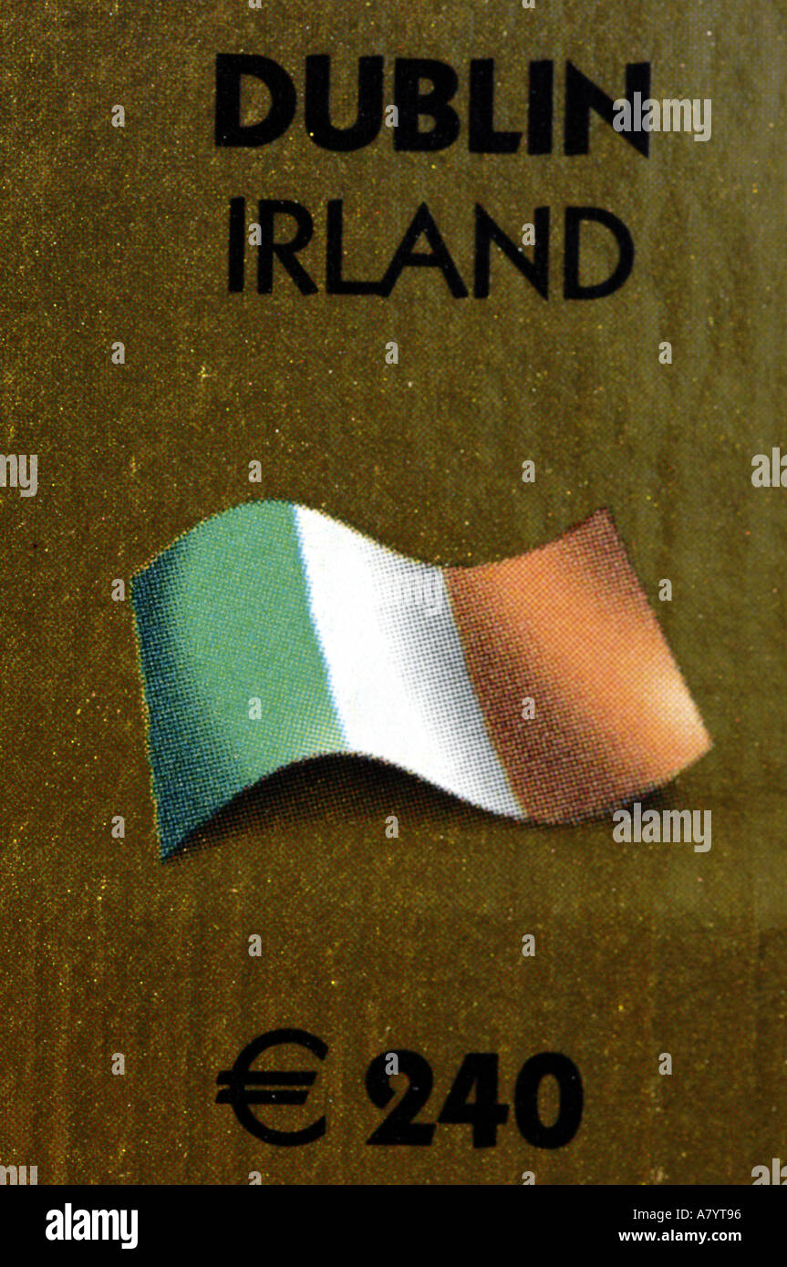 Dublin Ireland eire irland gold flag green white orange Stock Photo - Alamy