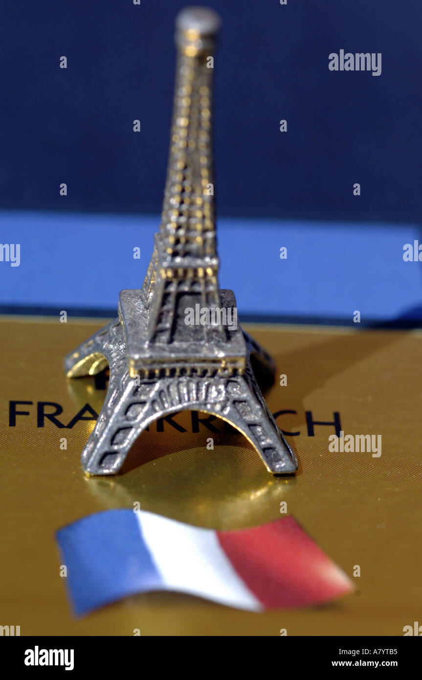 eiffel tower paris parisien parisian french france flag vertical Stock ...