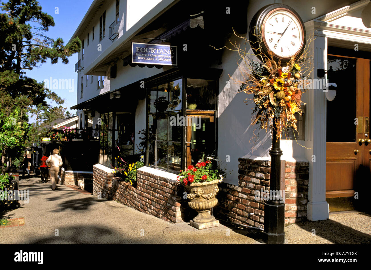 North America, USA, California, Carmel. Shops Stock Photo - Alamy