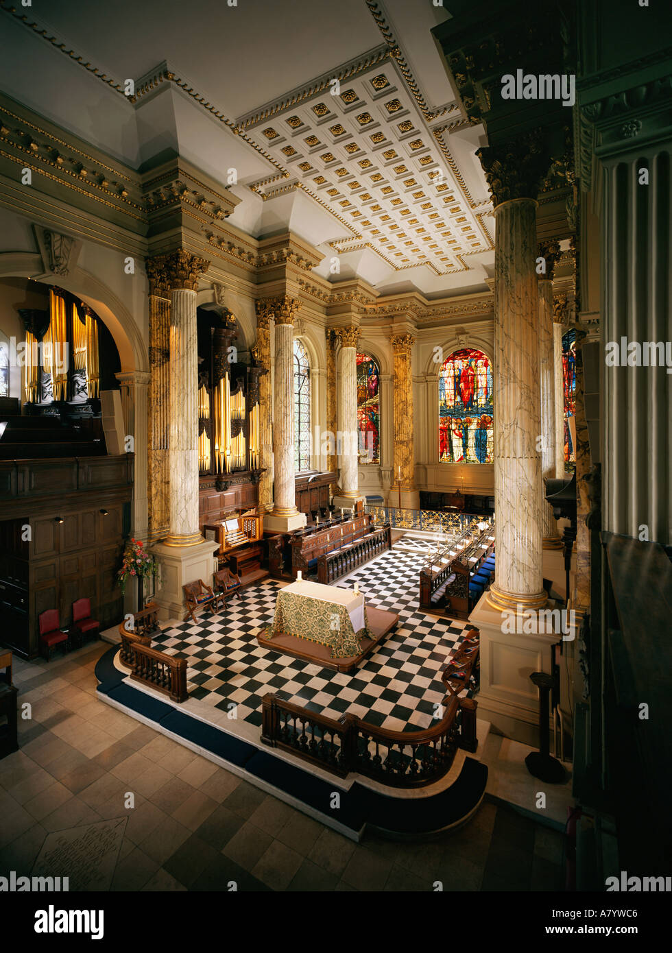 Interior view of chancel of Birmingham Cathedral Church of St Philip ...