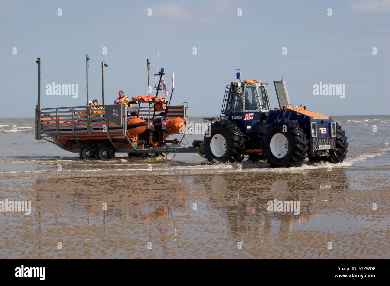 Hunstanton RNLI inshore lifeboat and crew returning to base after an ...
