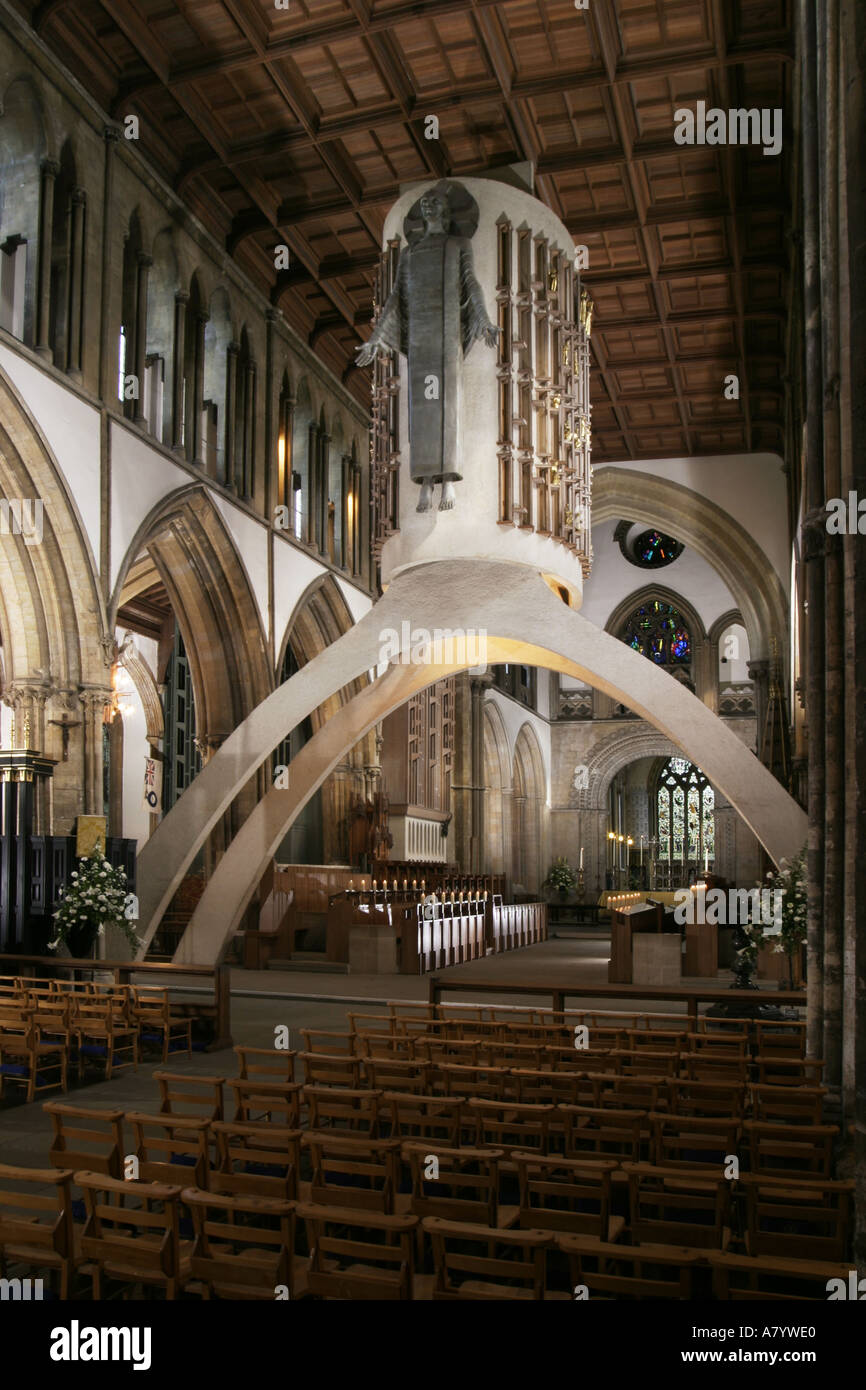 Llandaff Cathedral Cardiff showing Sir Jacob Epstein s Christ in ...