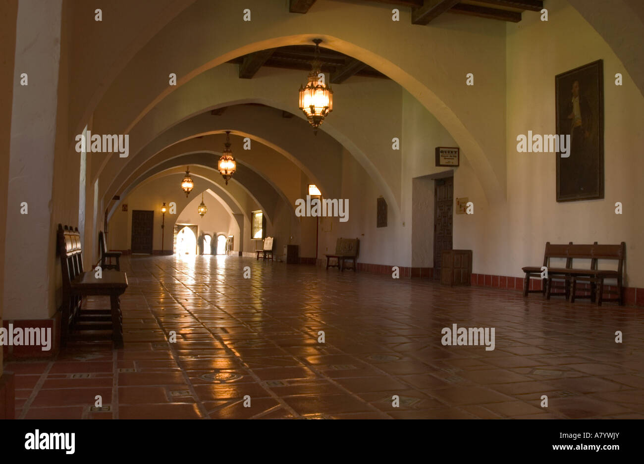 USA, California, Santa Barbara, interior of historic courthouse Stock ...