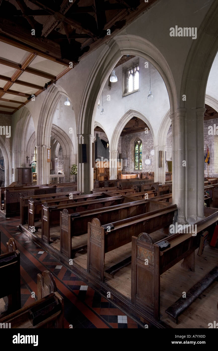 Interior of the Church of St John the Baptist Tisbury Wiltshire England ...