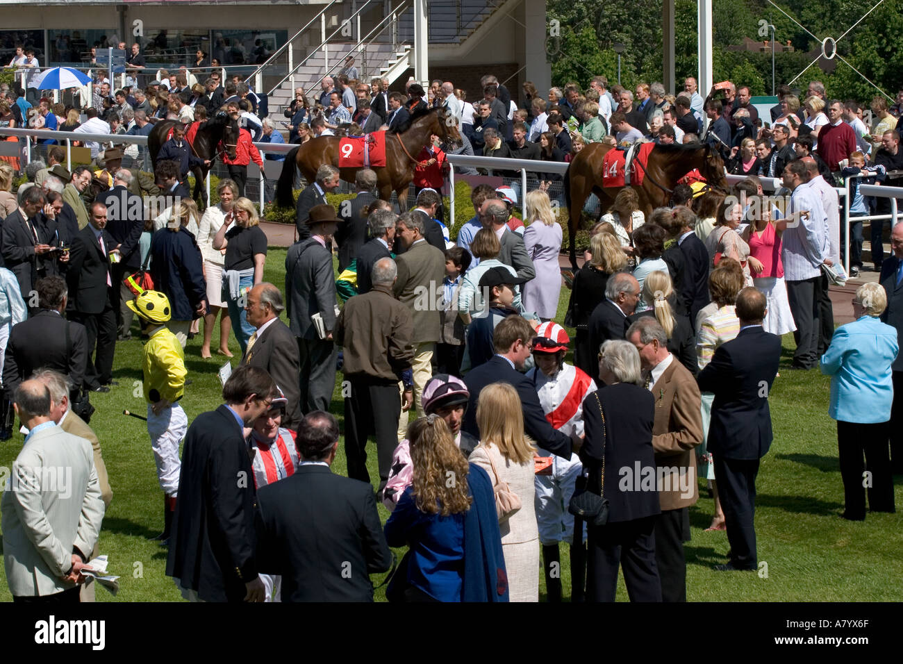 Jockeys in parade ring hi-res stock photography and images - Alamy