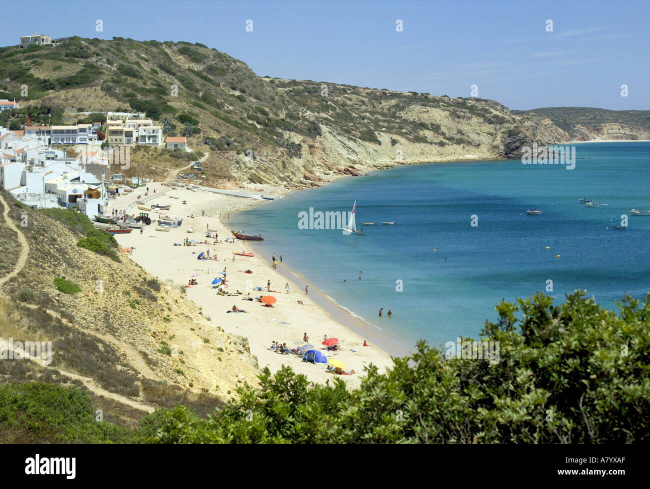 Beach in salema algarve portugal hi-res stock photography and images ...