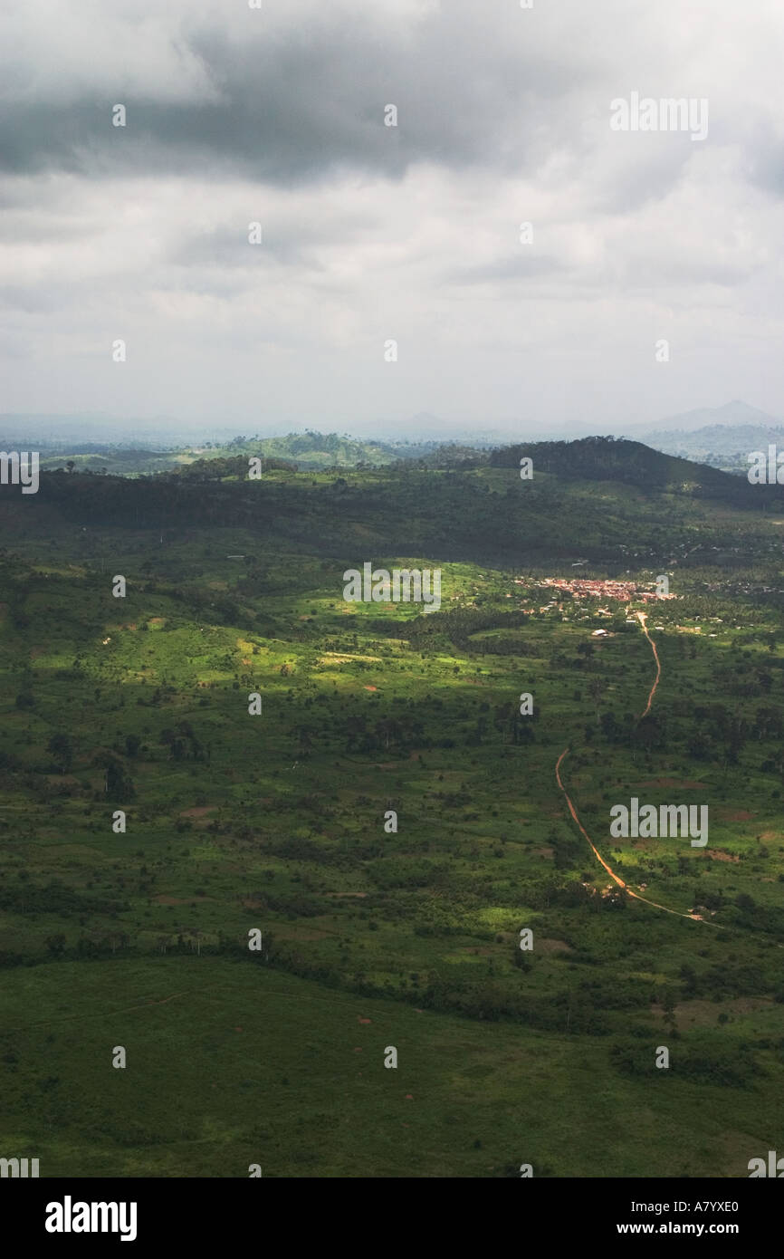 Village overall view simple isolated rural farming hi-res stock ...