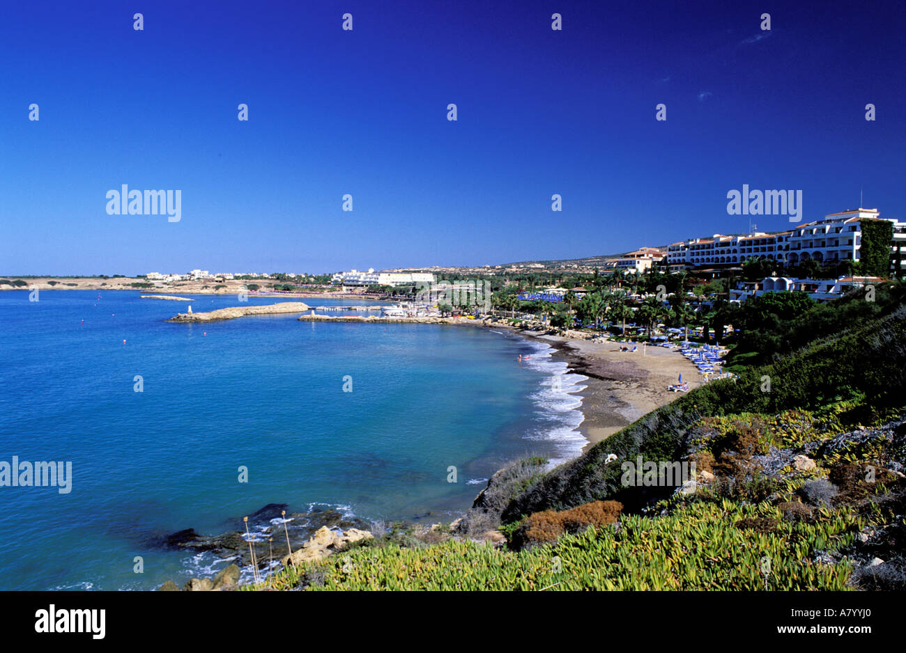 Cyprus, Pafos District, Coral Bay beach Stock Photo - Alamy