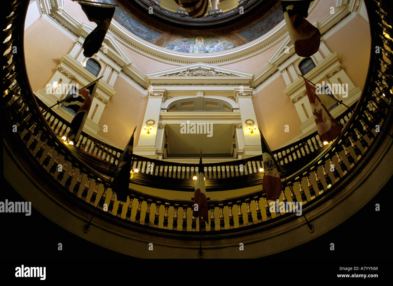 North America, USA, Kansas, Topeka. State capitol building interior ...