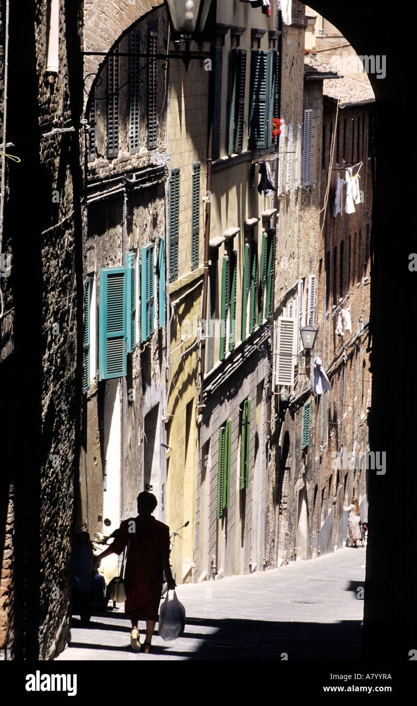 Italy, Tuscany, Siena, Via della Galuzza (street Stock Photo - Alamy