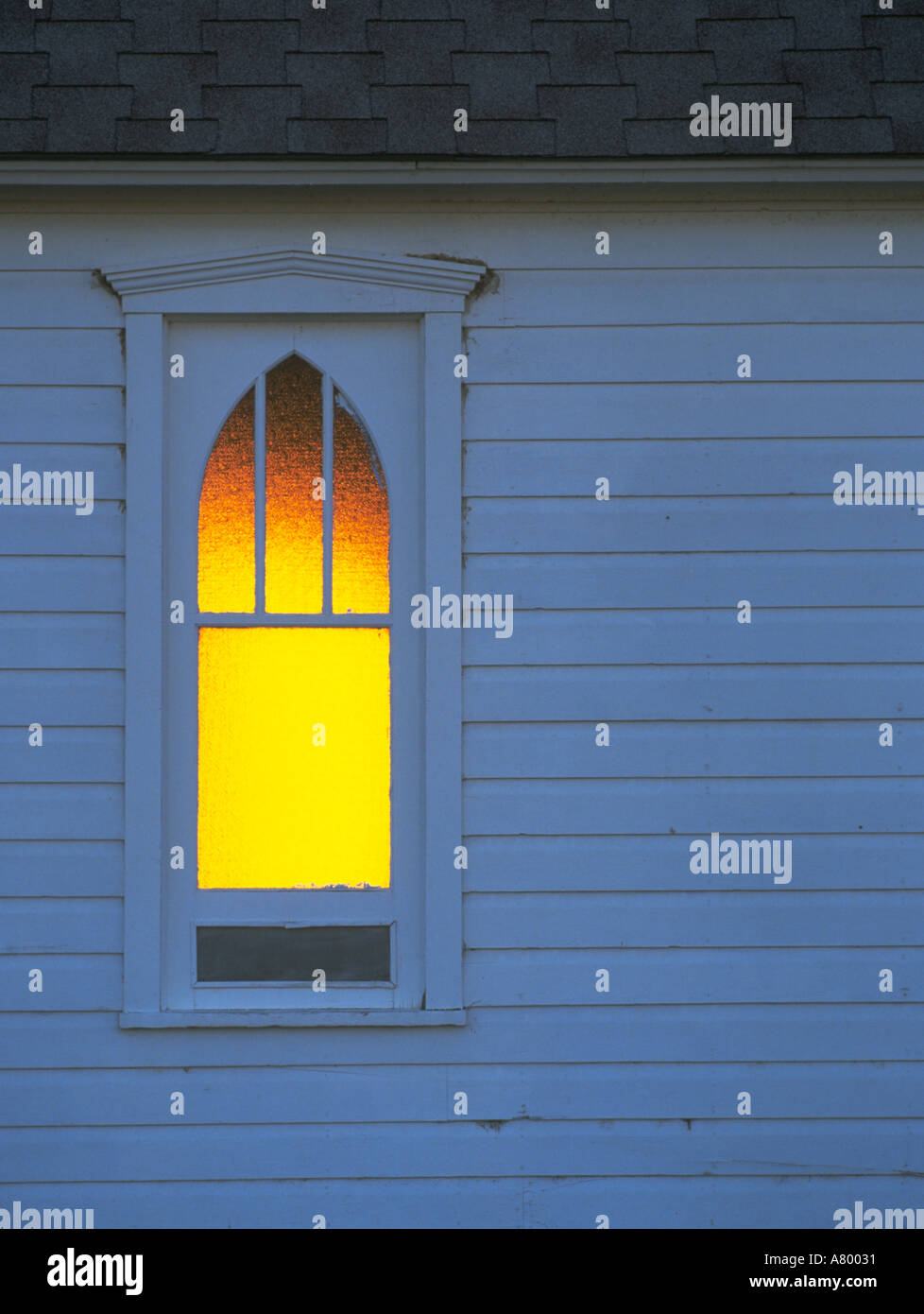 Sunset through church window Stock Photo - Alamy