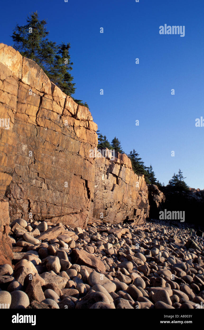 Acadia N.P., ME. Monument Cove. Cobble beach. Atlantic Ocean. Ocean ...